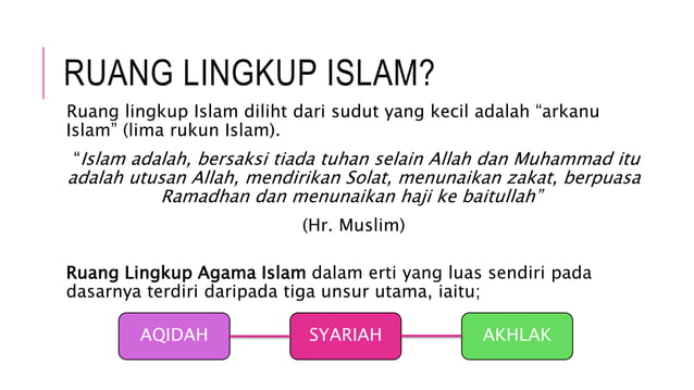 Ruang lingkup islam | PPT