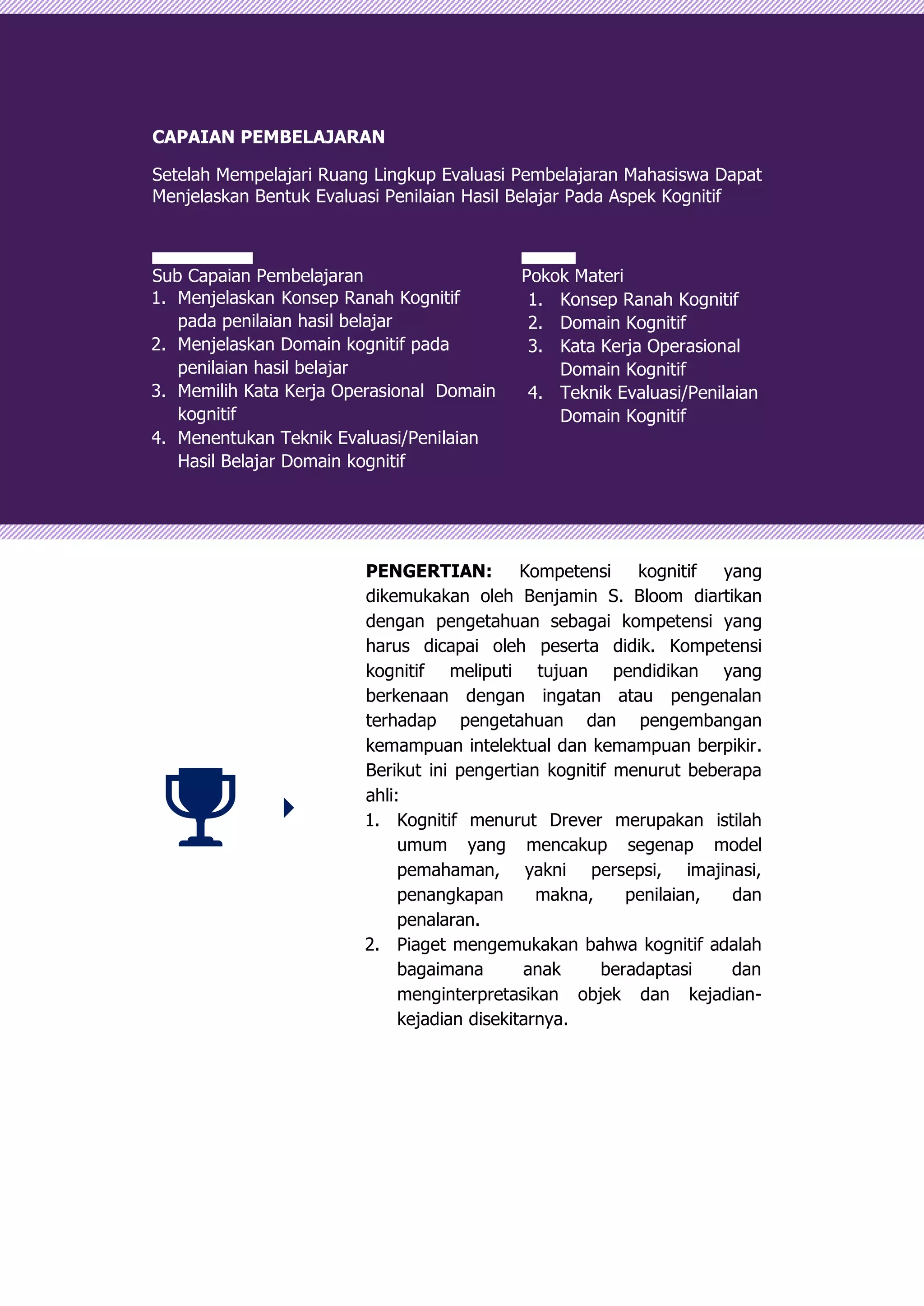 Ruang lingkup modul kognitif | PDF
