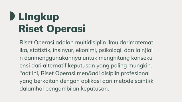 Ruang lingkup riset operasi | PDF