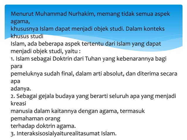 Ruang lingkup studi islam | PPTX