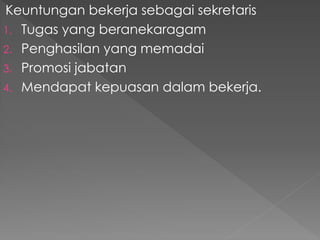 Ruang lingkup tugas sekretaris | PPTX