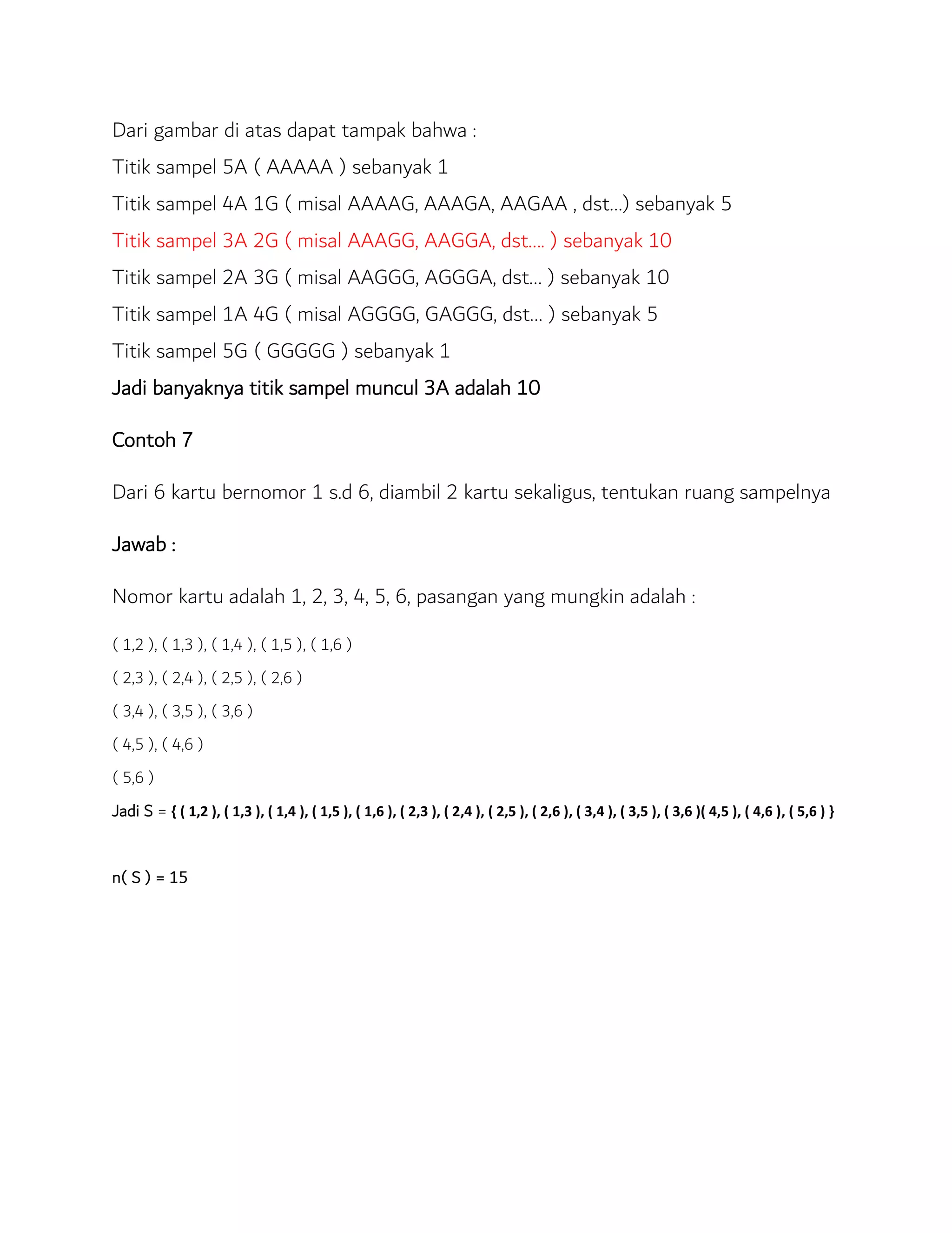 Ruang sampel dan titik sampel plus contoh soal | PDF