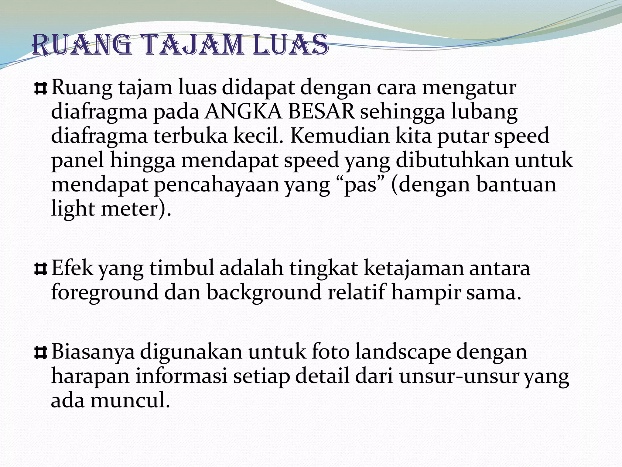 Ruang tajam dan speed | PPTX