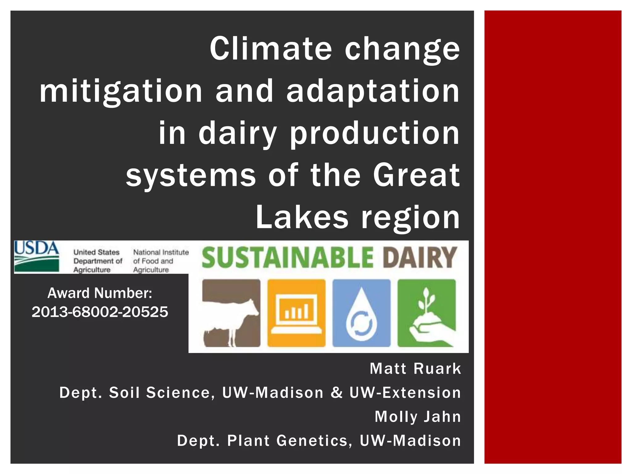 Climate Change Mitigation and Adaptation in Dairy Production Systems of ...