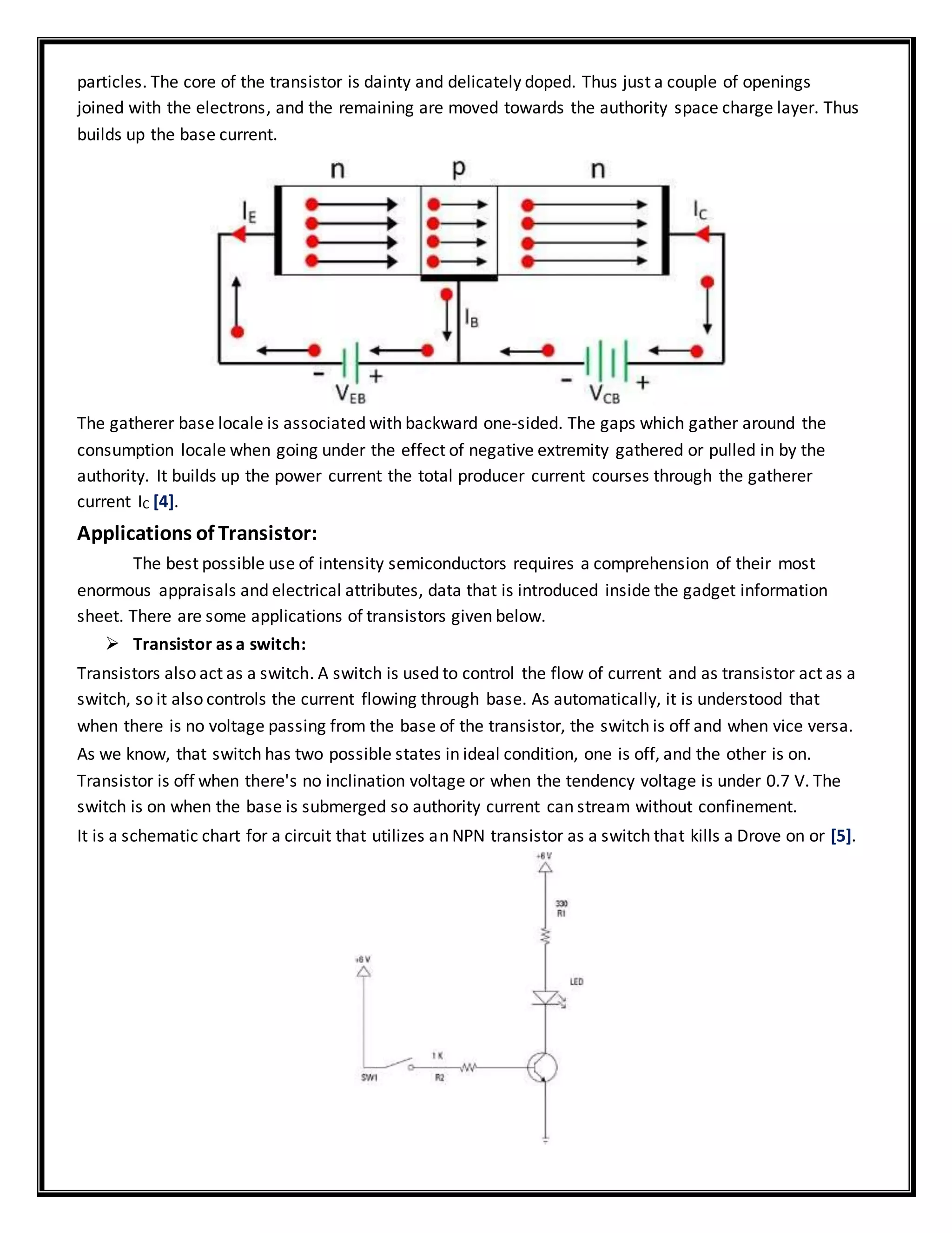 Transistor, its working and Applications | DOCX