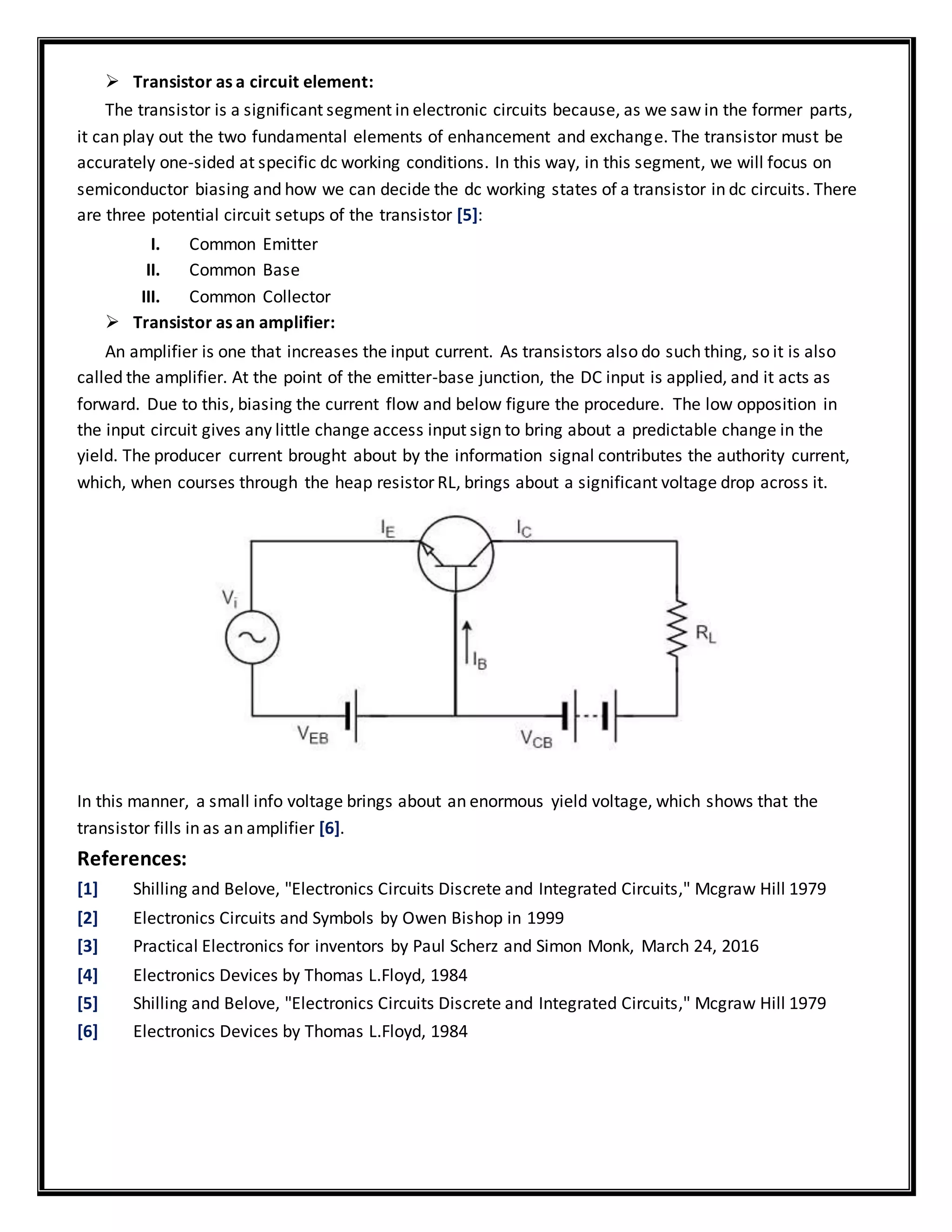 Transistor, its working and Applications | DOCX