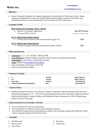 Rubal resume | PDF
