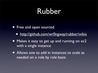 Deploying Rails on EC2 using Rubber (Slides Only) | PDF