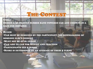 Marin City Library's 3D Printed Rubber Band Car Contest Presentation | PPTX