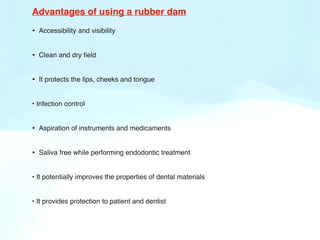 rubber dam application parts components and importance | PDF