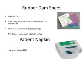 Rubber dam application | PPTX