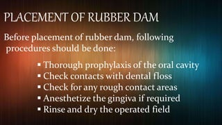 Rubber dam isolation | PPTX