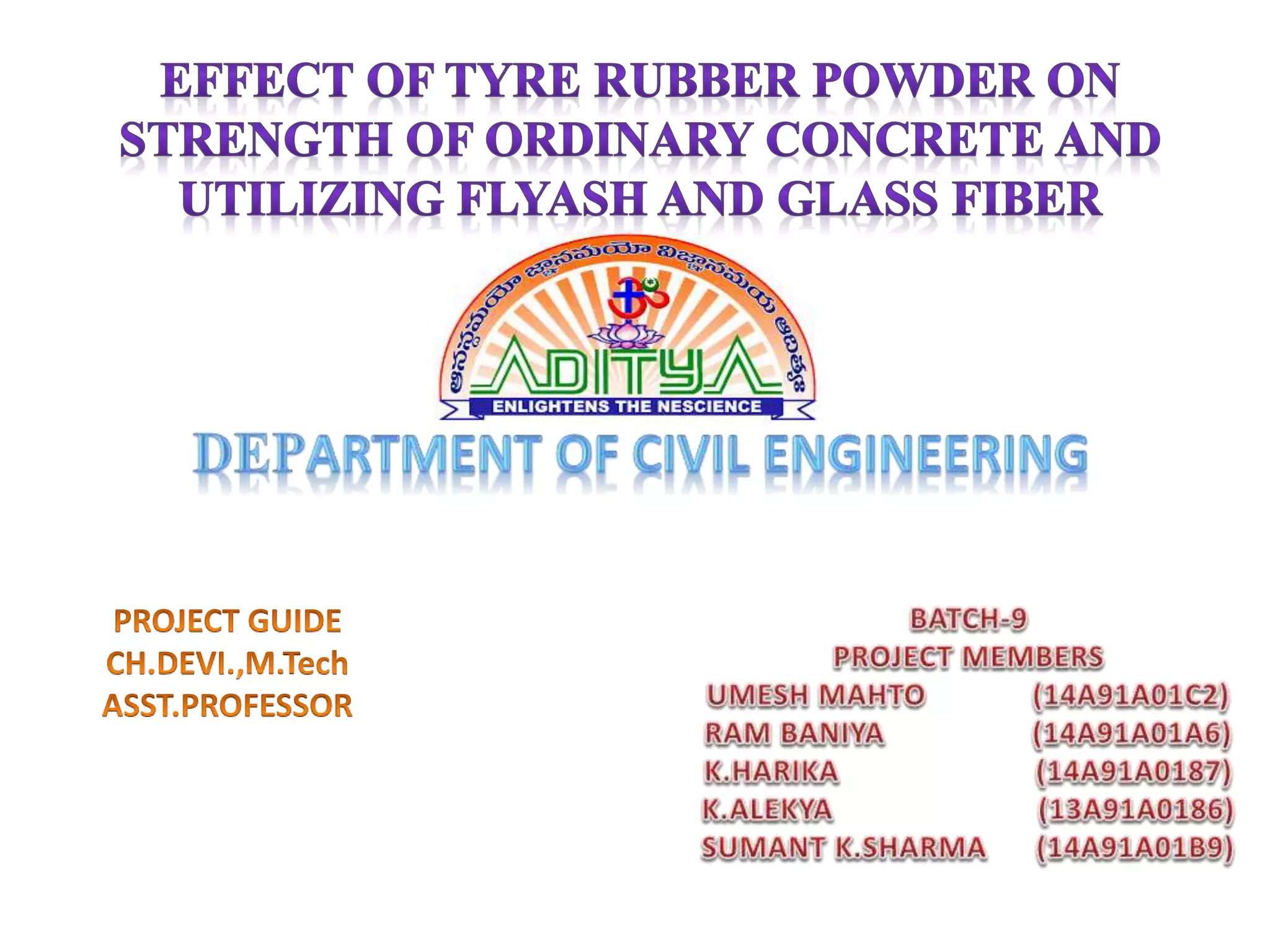 Rubberized concrete project of final year B.tech