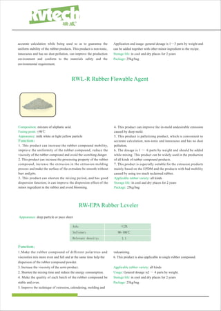 Rubber processing additives | PDF | Chemistry | Science