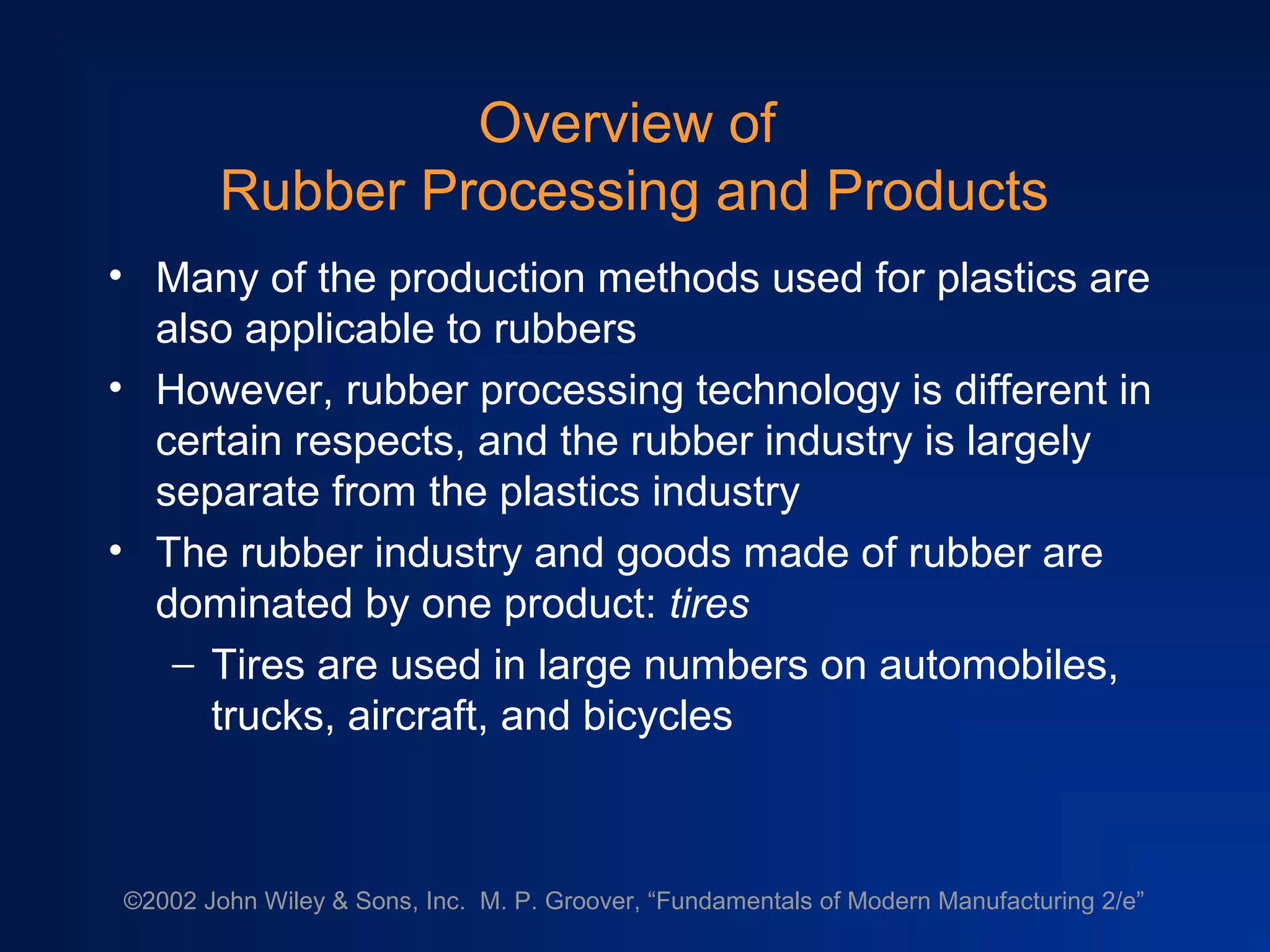 Rubber processing technology | PPT | Chemistry | Science