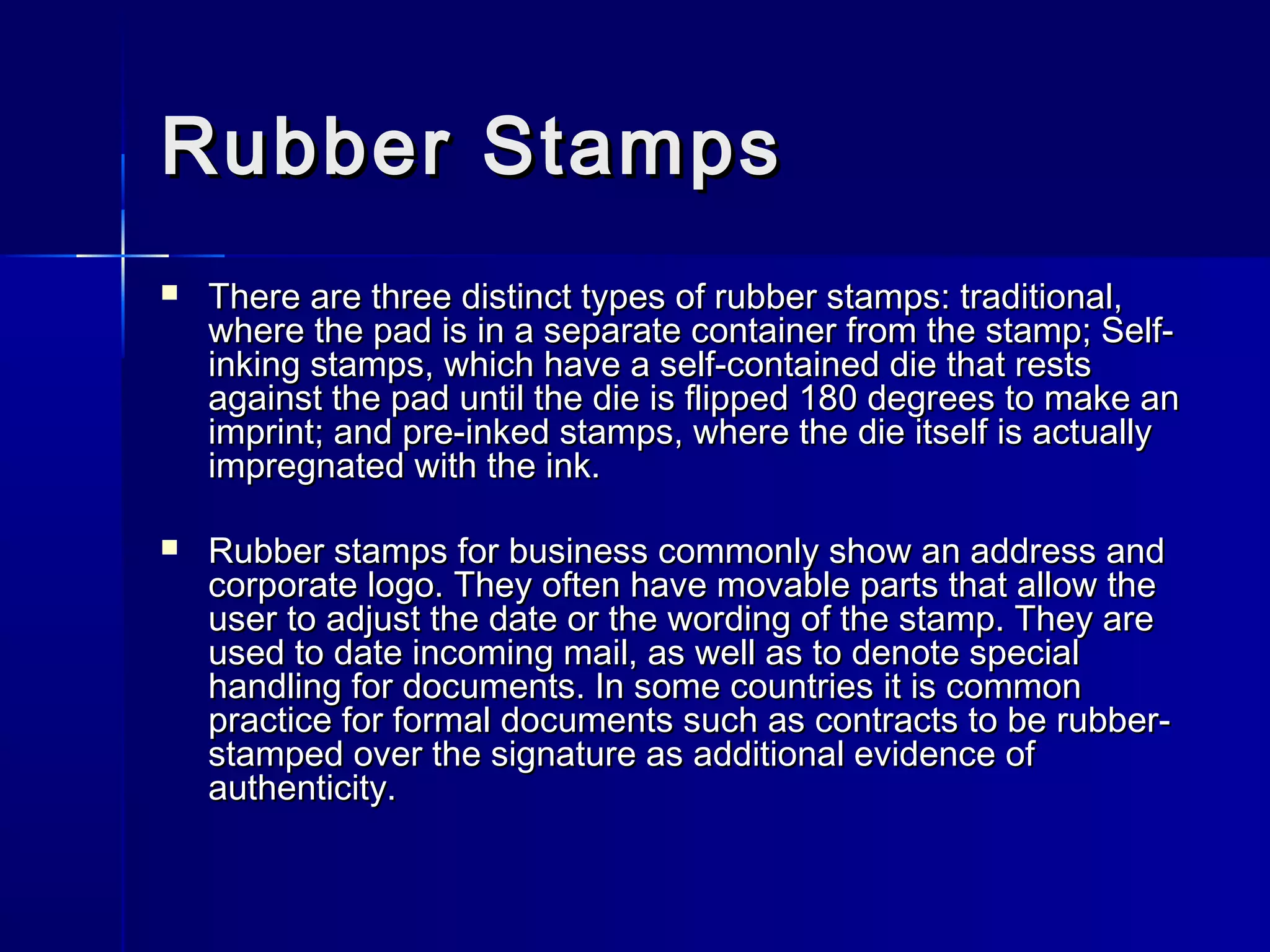 Rubber stamps | PPT