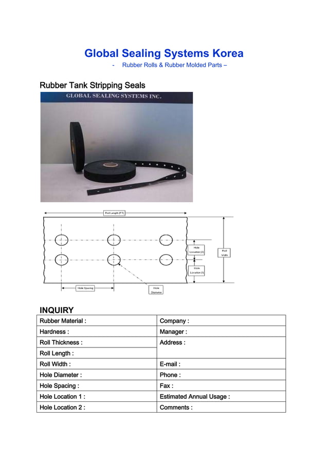 Rubber Tank Stripping Seals | PDF