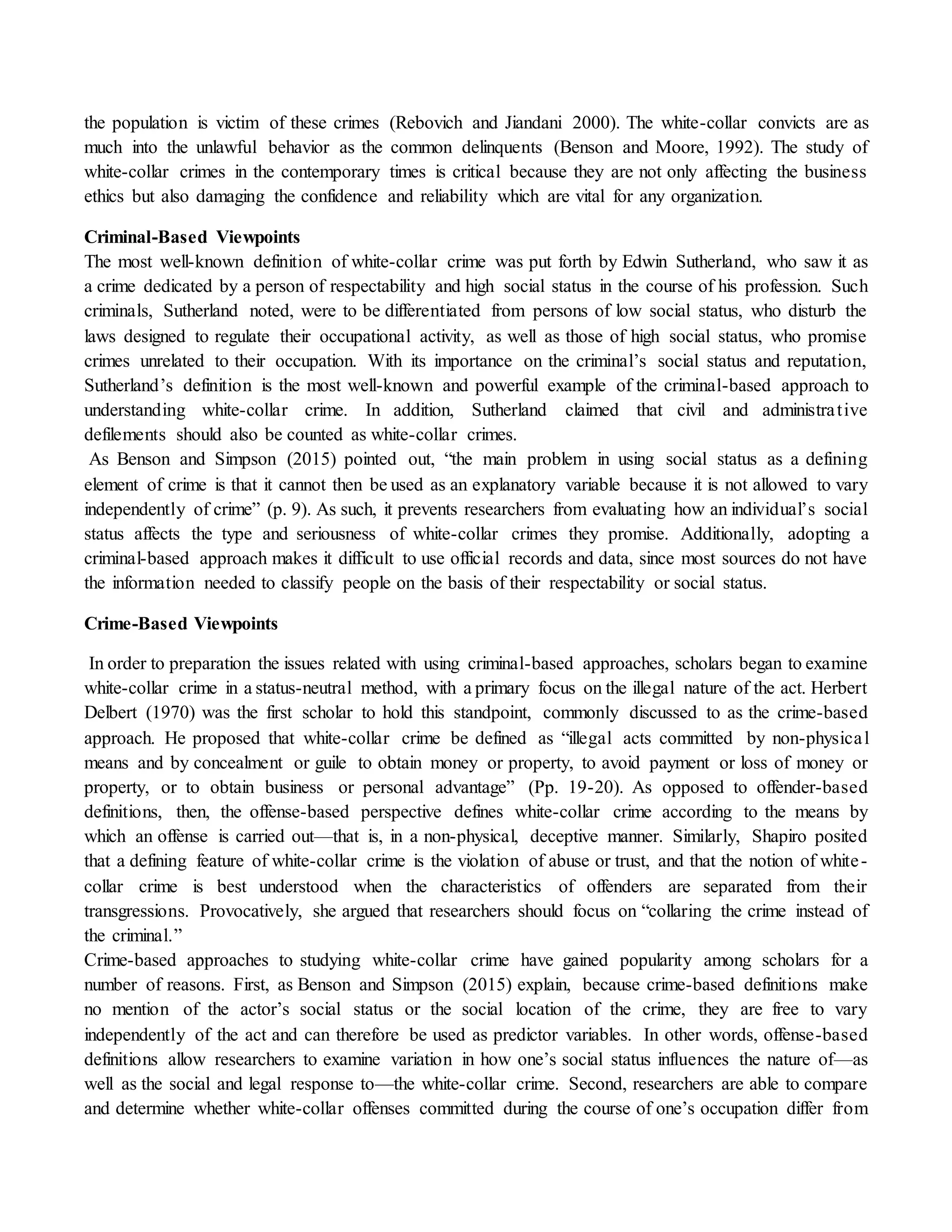 Proposal Report of white-collar crime | DOCX