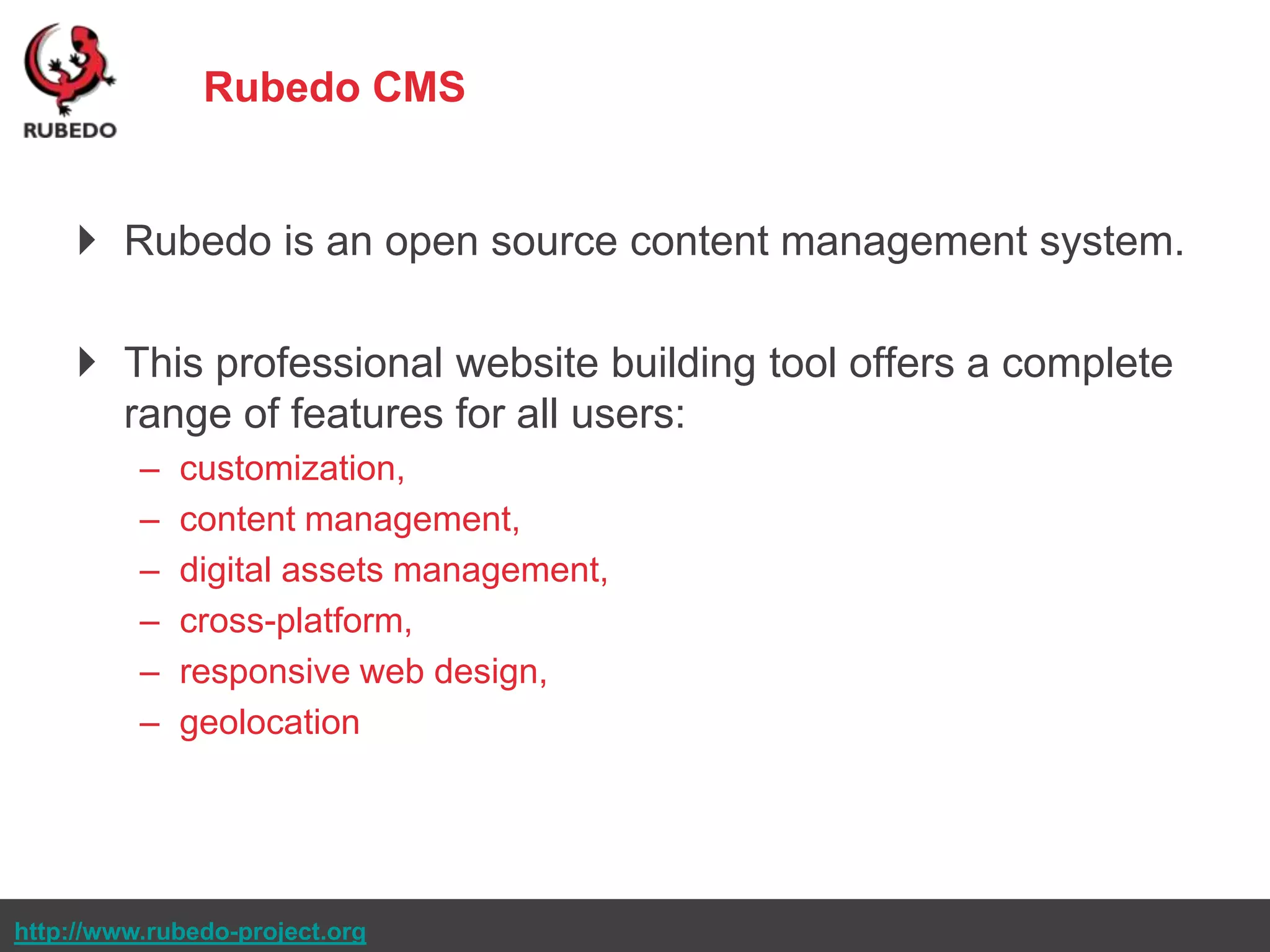 Rubedo and customization | PPT