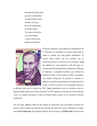 Rubén Darío:la magnificencia de Azul | PDF