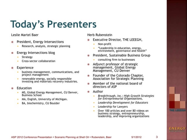 What Can We Learn from Scenario Planning at Shell Oil | PPT