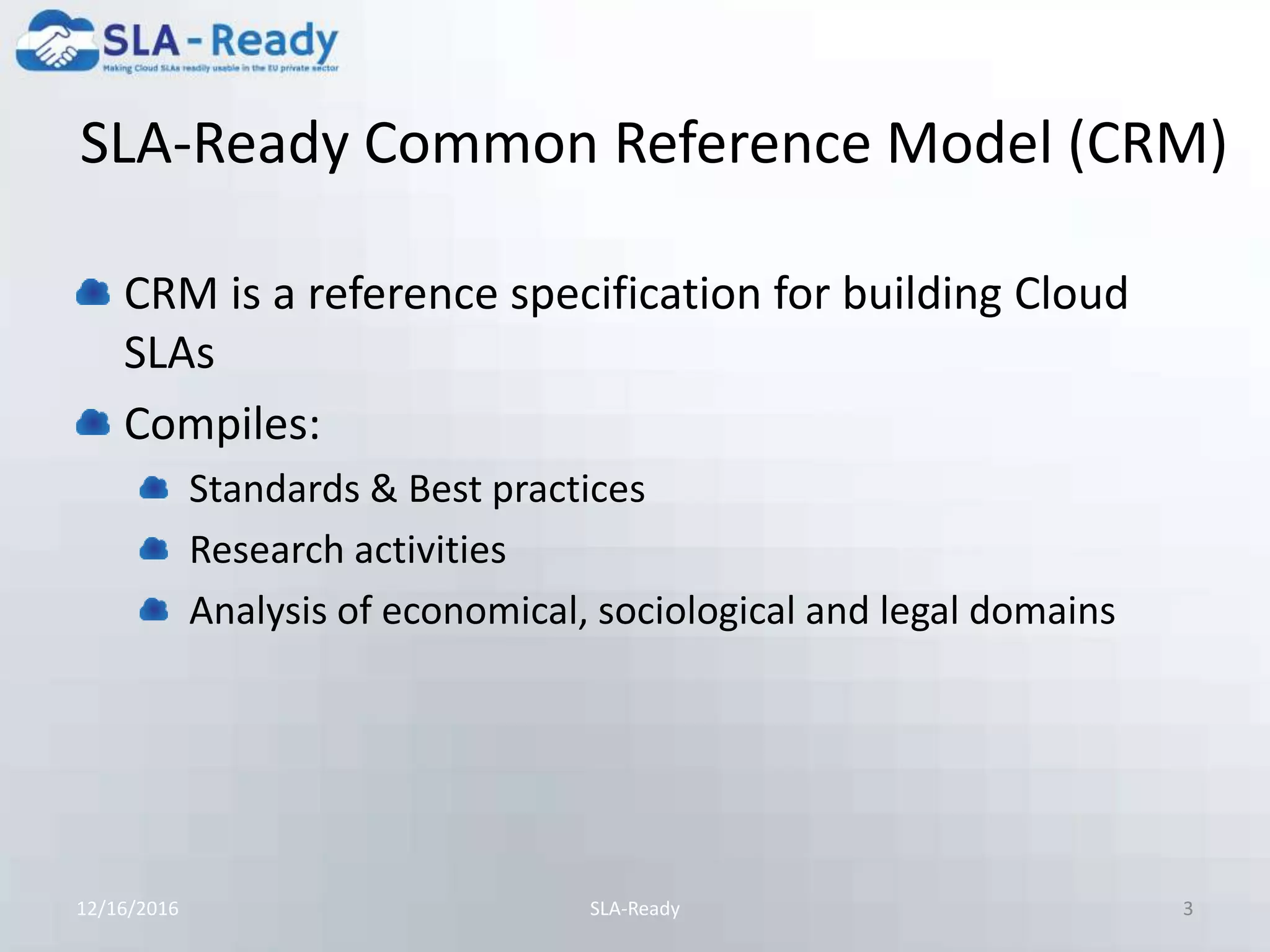 SLA-Ready Common Reference Model | PPT