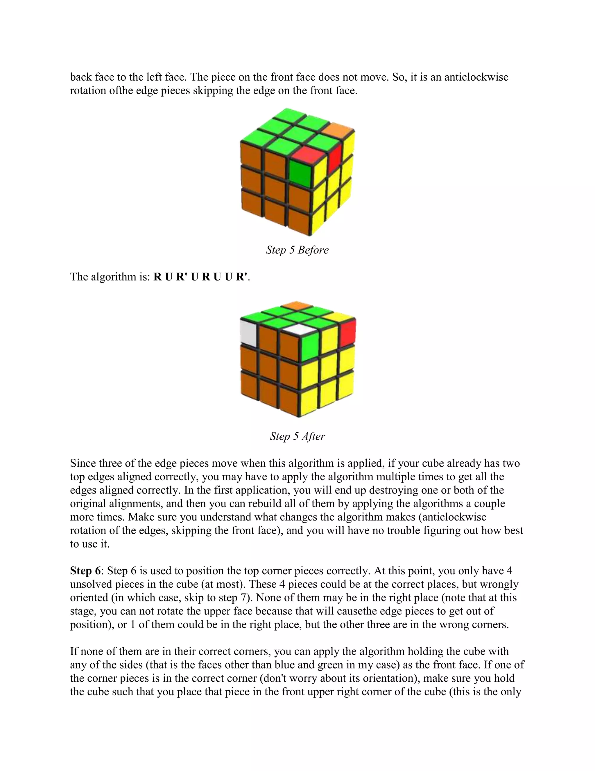 Rubik cube solution guide | DOCX