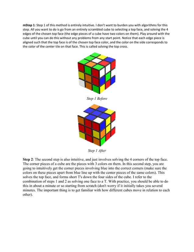 Rubik cube solution guide | DOCX
