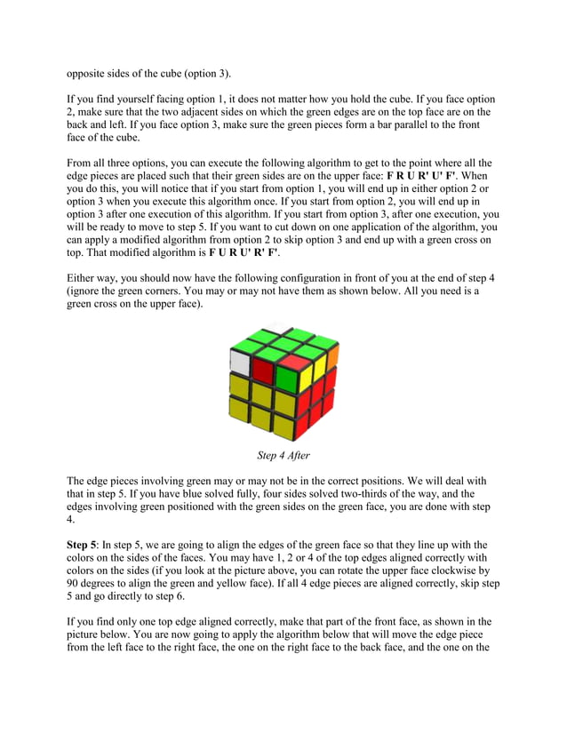 Rubik cube solution guide | DOCX