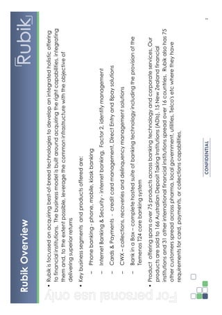 Rubik Investor Presentation Sept2009 | PDF