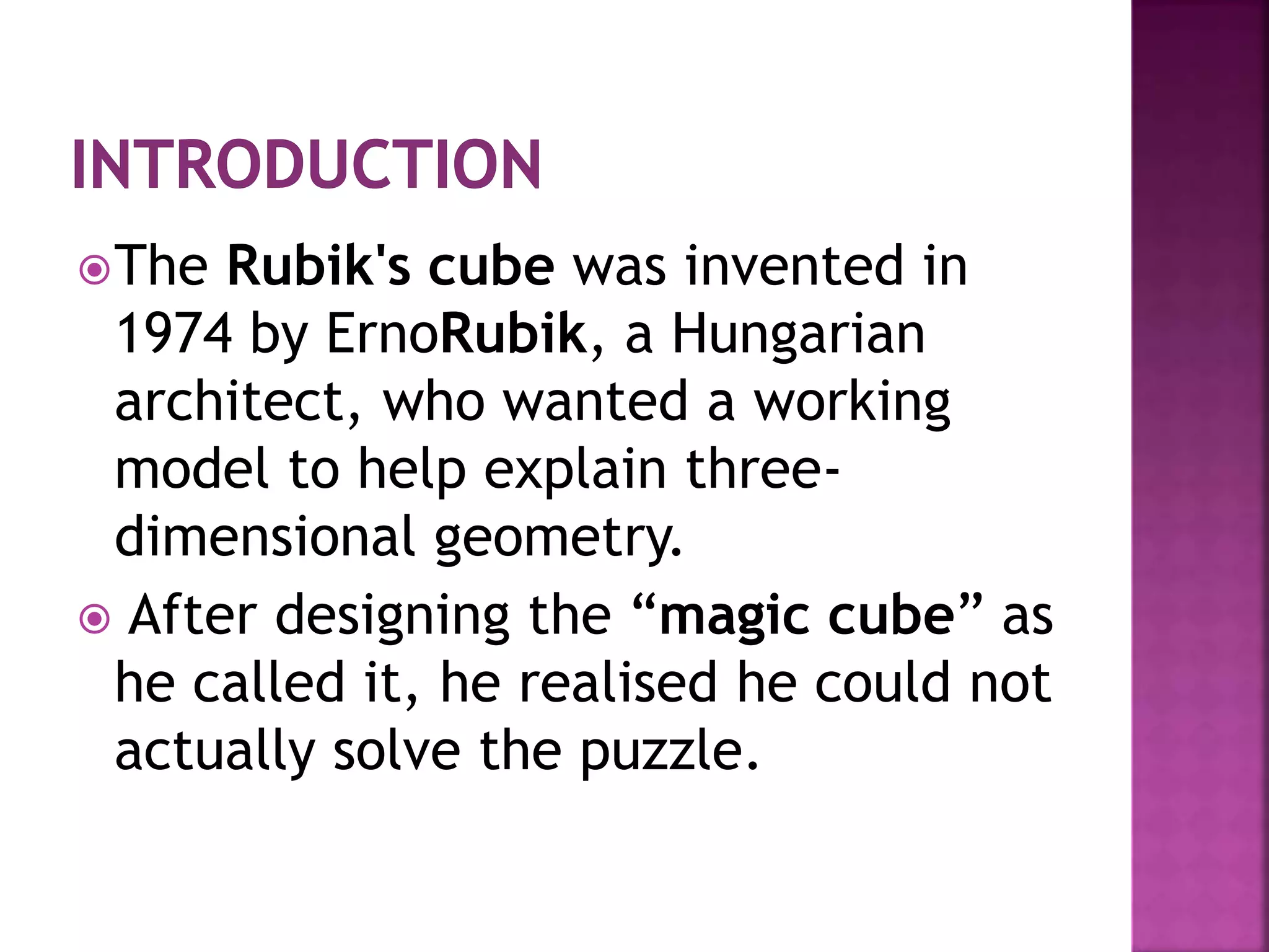 About Rubik’s cube and how it was developed with its statistics | PPT