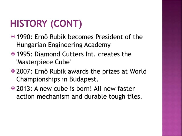 About Rubik’s cube and how it was developed with its statistics | PPT