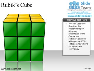 Rubiks cubes building blocks stacked powerpoint ppt templates. | PPT