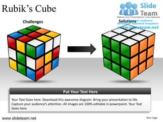 Rubiks cubes building blocks stacked powerpoint ppt templates. | PPT