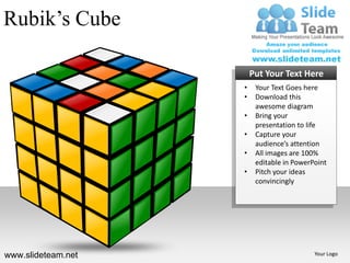 Rubiks cubes building blocks stacked powerpoint ppt templates. | PPT