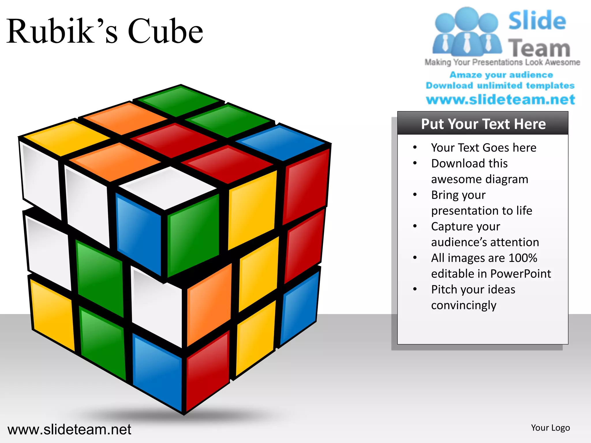 Rubiks cubes building blocks stacked powerpoint presentation templates ...