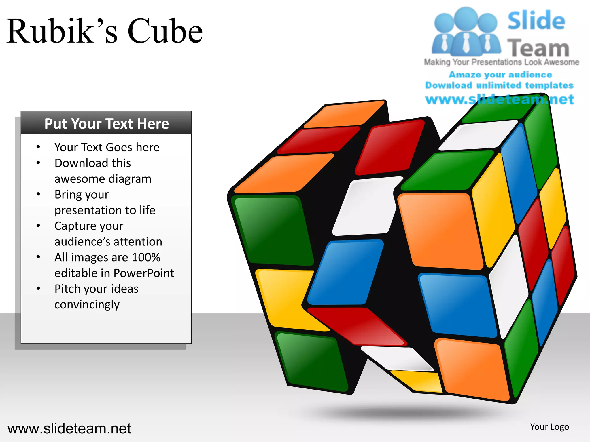 Rubiks cubes building blocks stacked powerpoint presentation templates ...