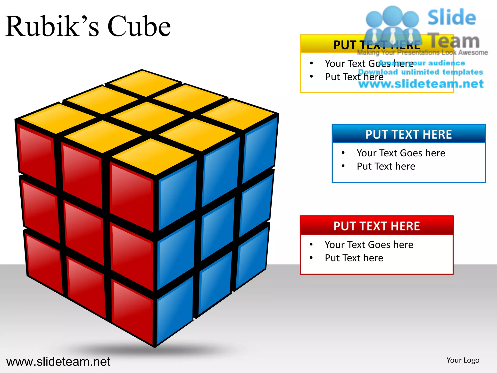 Rubiks cubes building blocks stacked powerpoint presentation templates ...