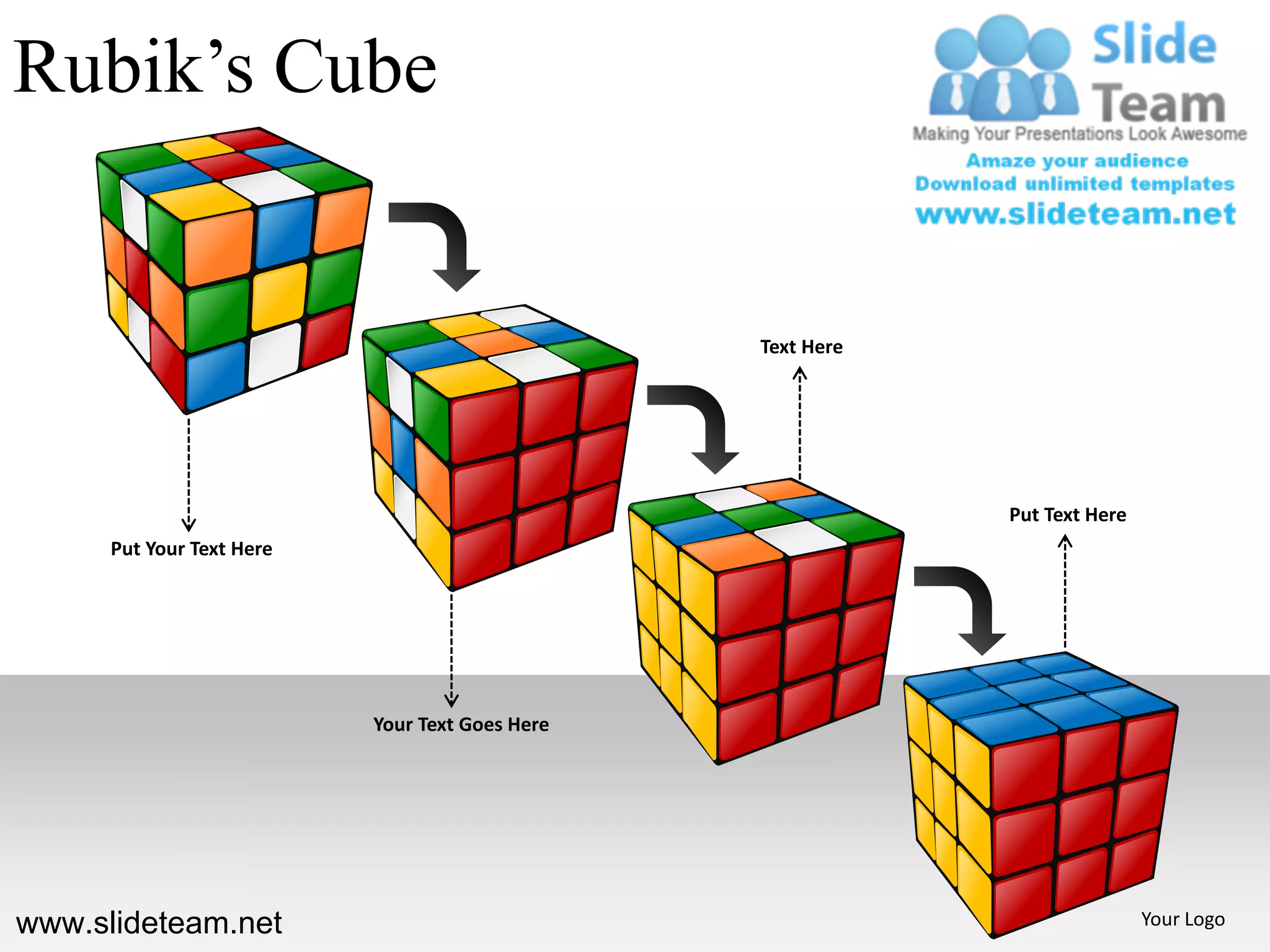 Rubiks cubes building blocks stacked powerpoint presentation templates ...