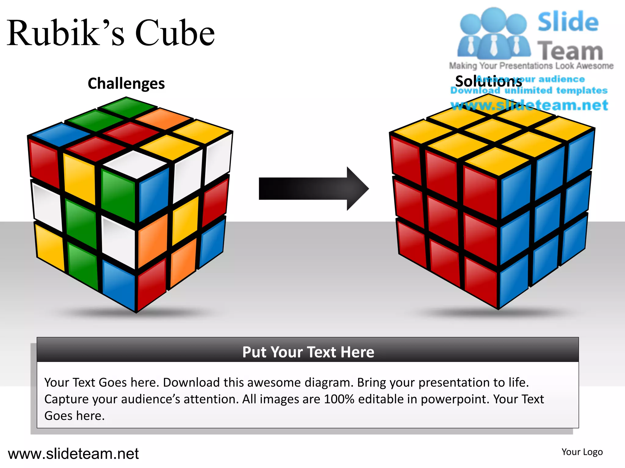 Rubiks cubes building blocks stacked powerpoint presentation templates ...