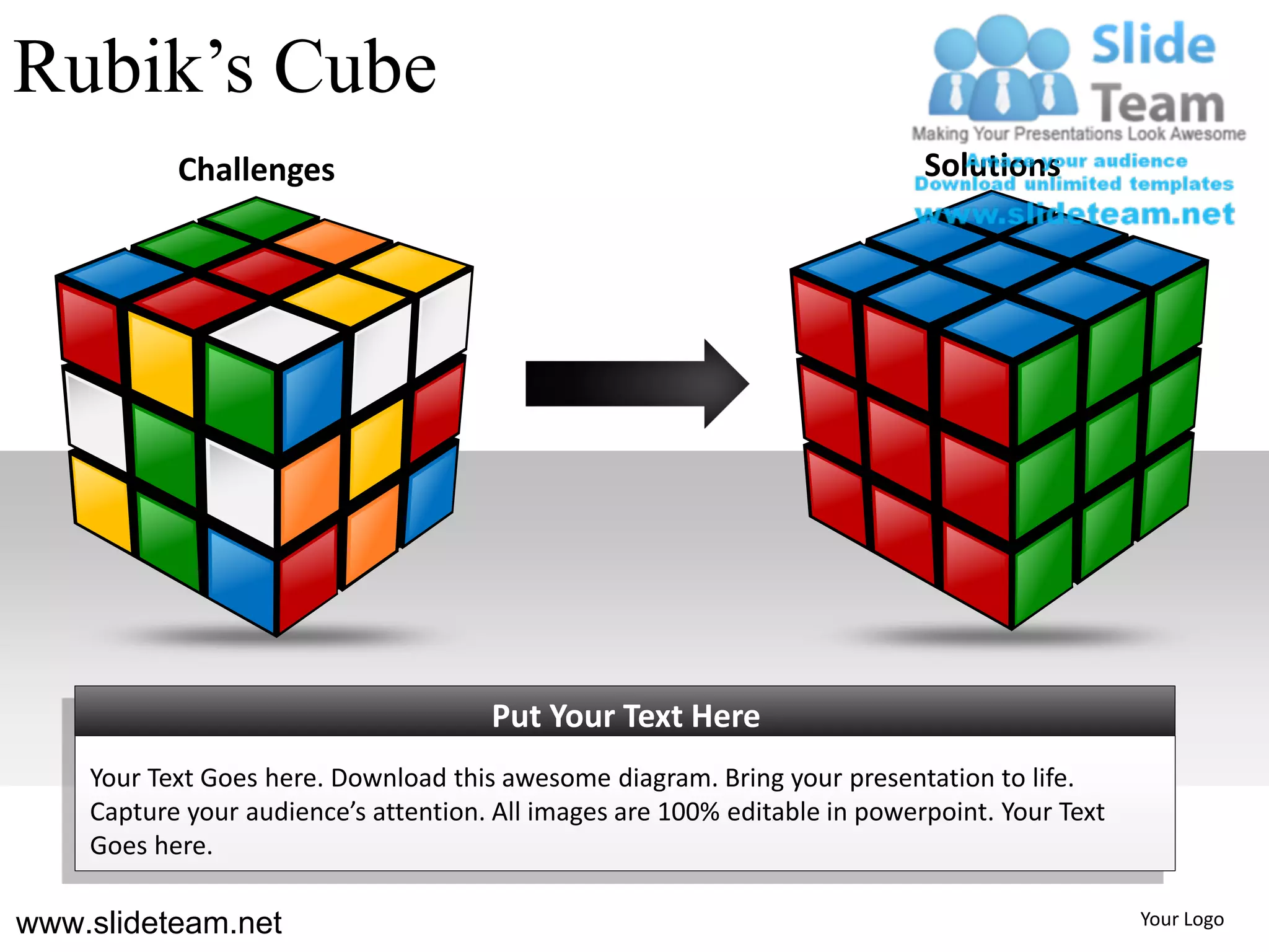 Rubiks cubes building blocks stacked powerpoint presentation templates ...