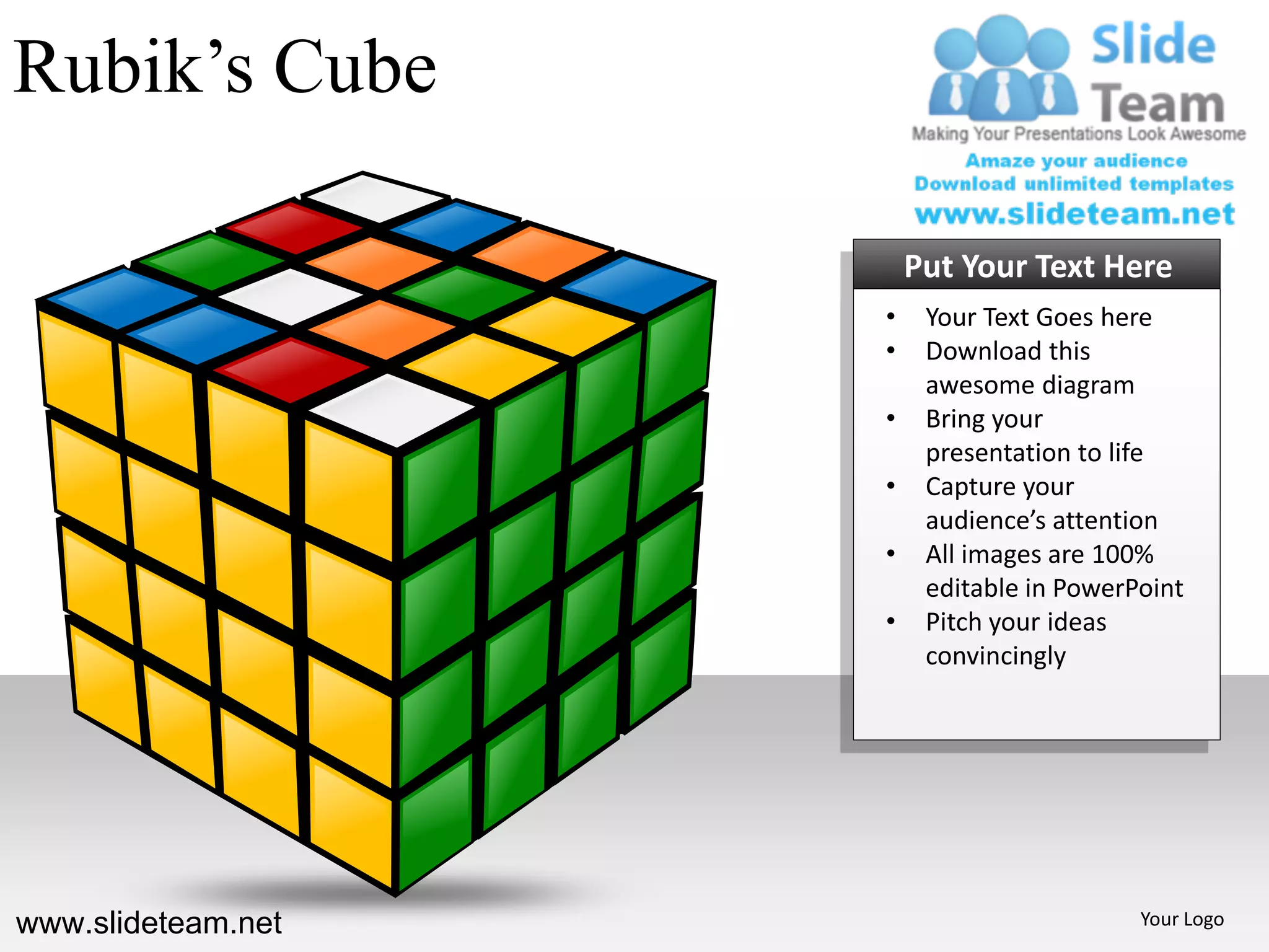 Rubiks cubes building blocks stacked powerpoint presentation templates ...