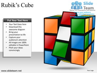 Rubiks cubes building blocks stacked powerpoint presentation templates ...
