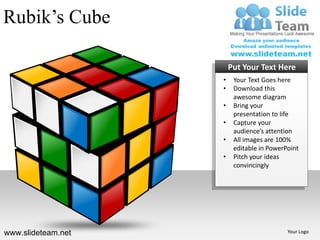 Rubiks cubes building blocks stacked powerpoint presentation templates ...