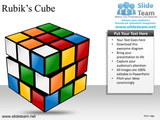 Rubiks cubes building blocks stacked powerpoint presentation templates ...