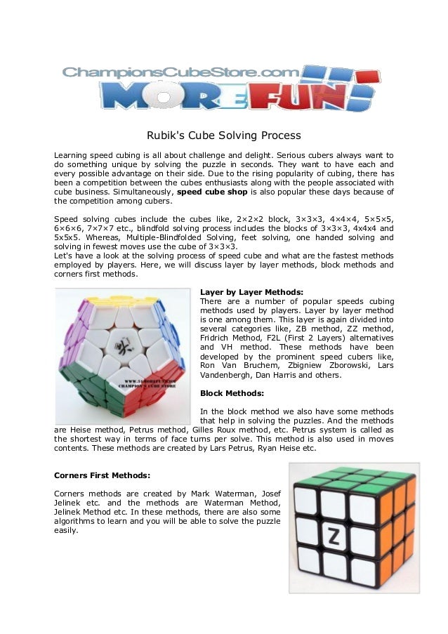 Rubik's cube solving process