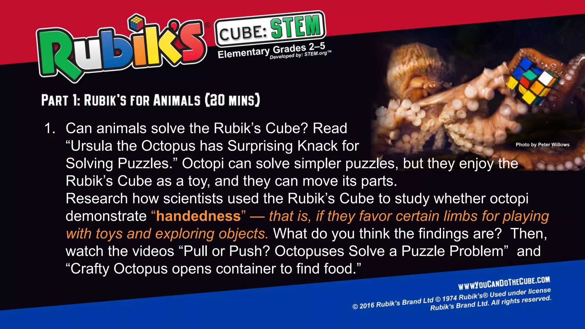 Rubik's Cube STEM: Elementary (2nd-5th) Developed by: STEM.org™ | PPTX
