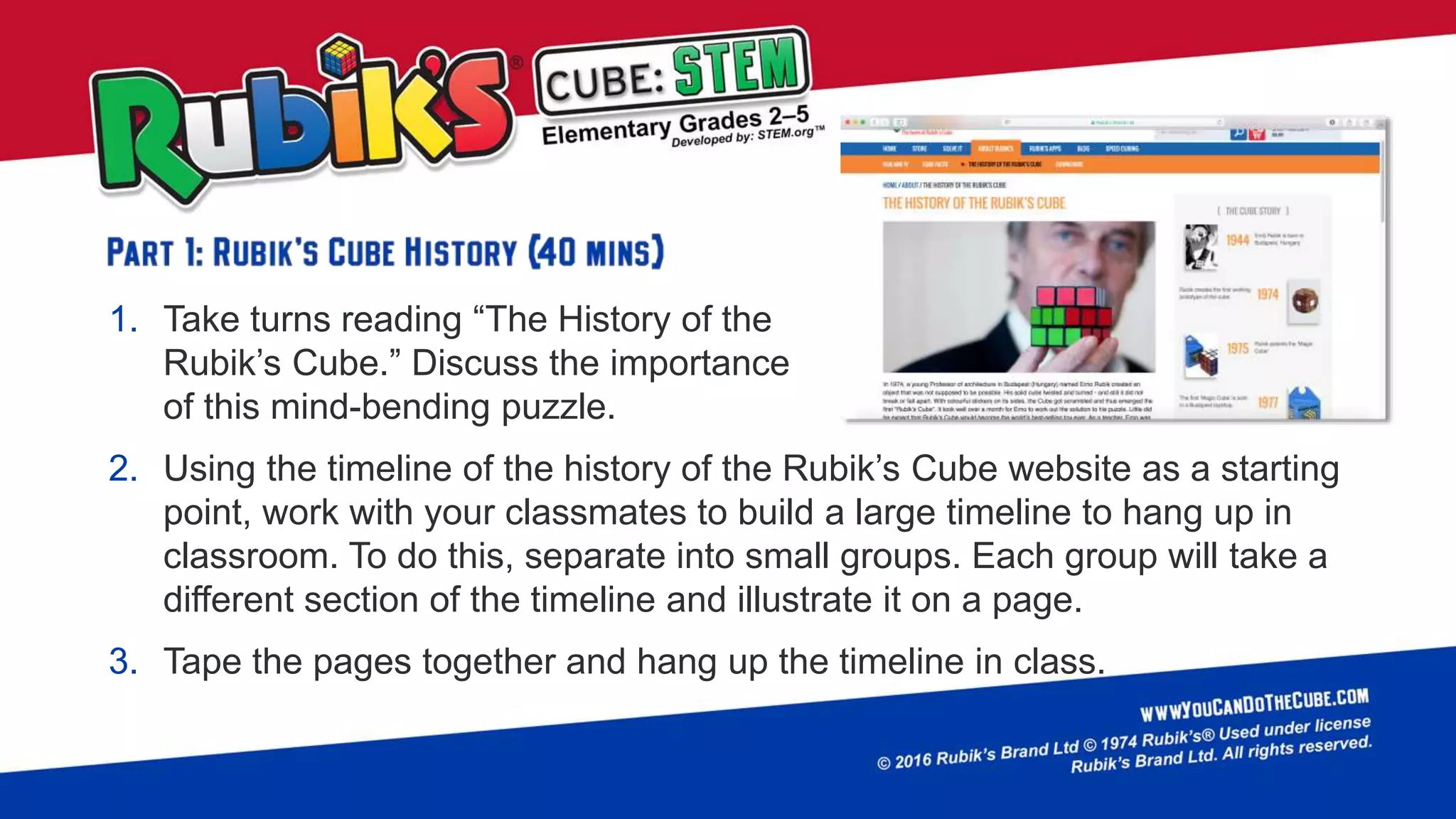 Rubik's Cube STEM: Elementary (2nd-5th) Developed by: STEM.org™ | PPTX