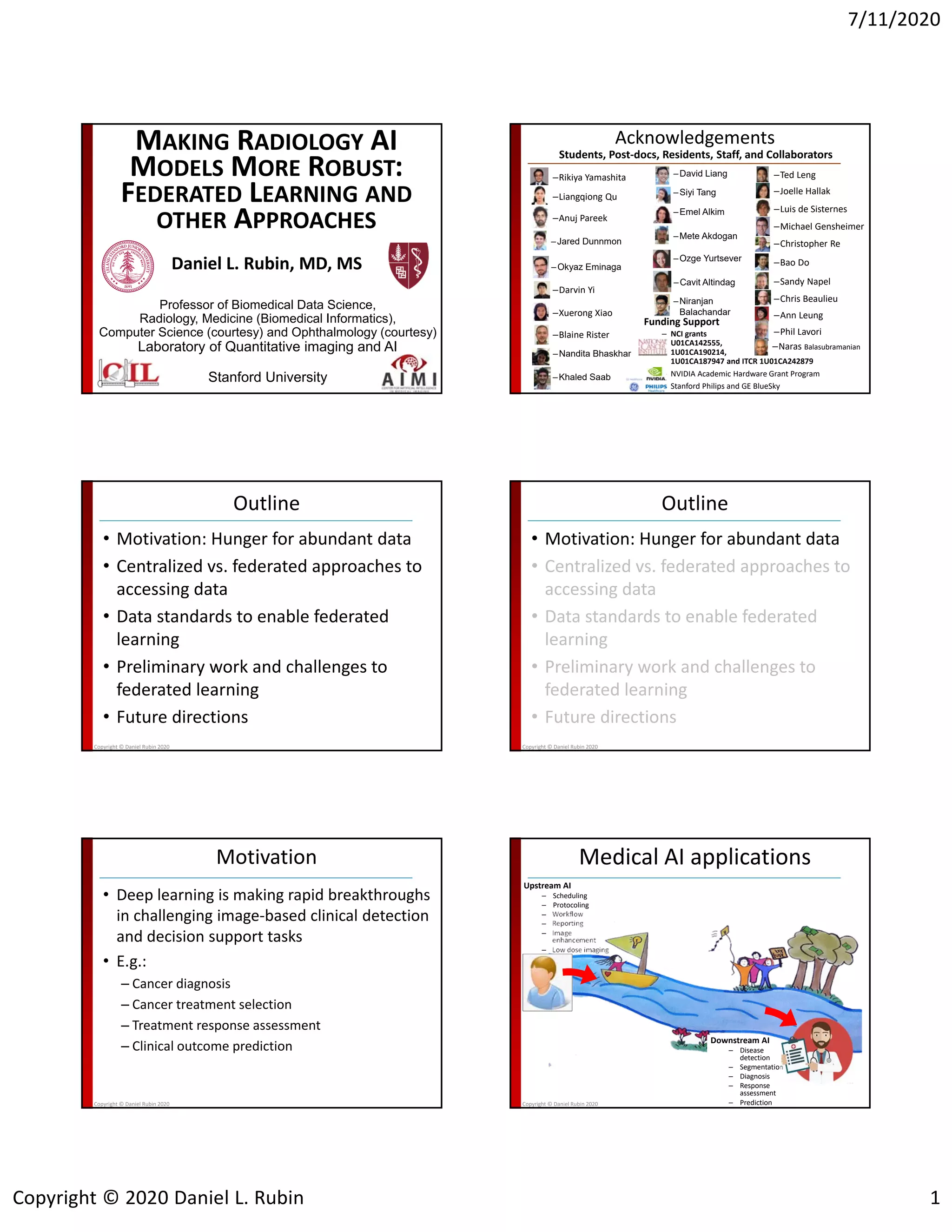 Making Radiology AI Models more robust: Federated Learning and other ...