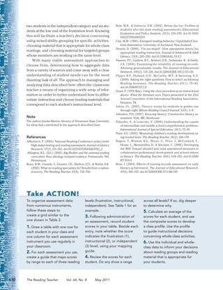 Organizing and Evaluating Results from Multiple Reading Assessments | PDF